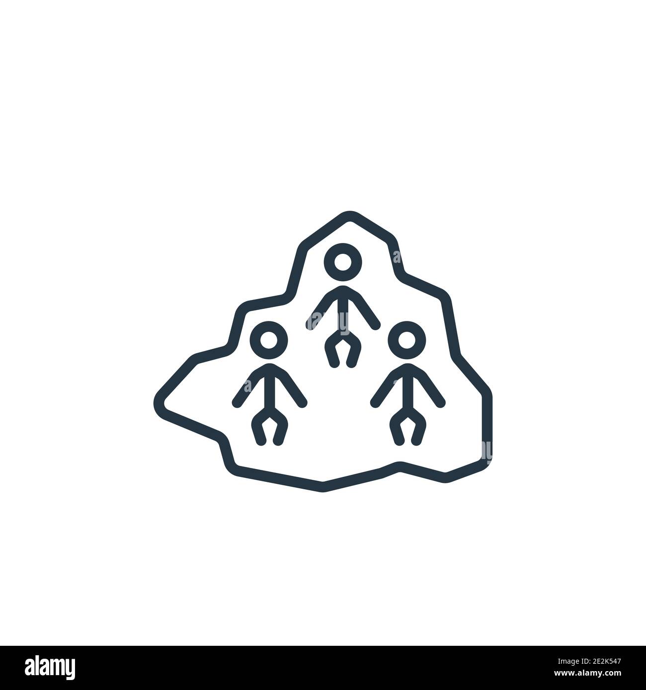 Stone outline vector icon. Thin line black stone icon, flat vector ...
