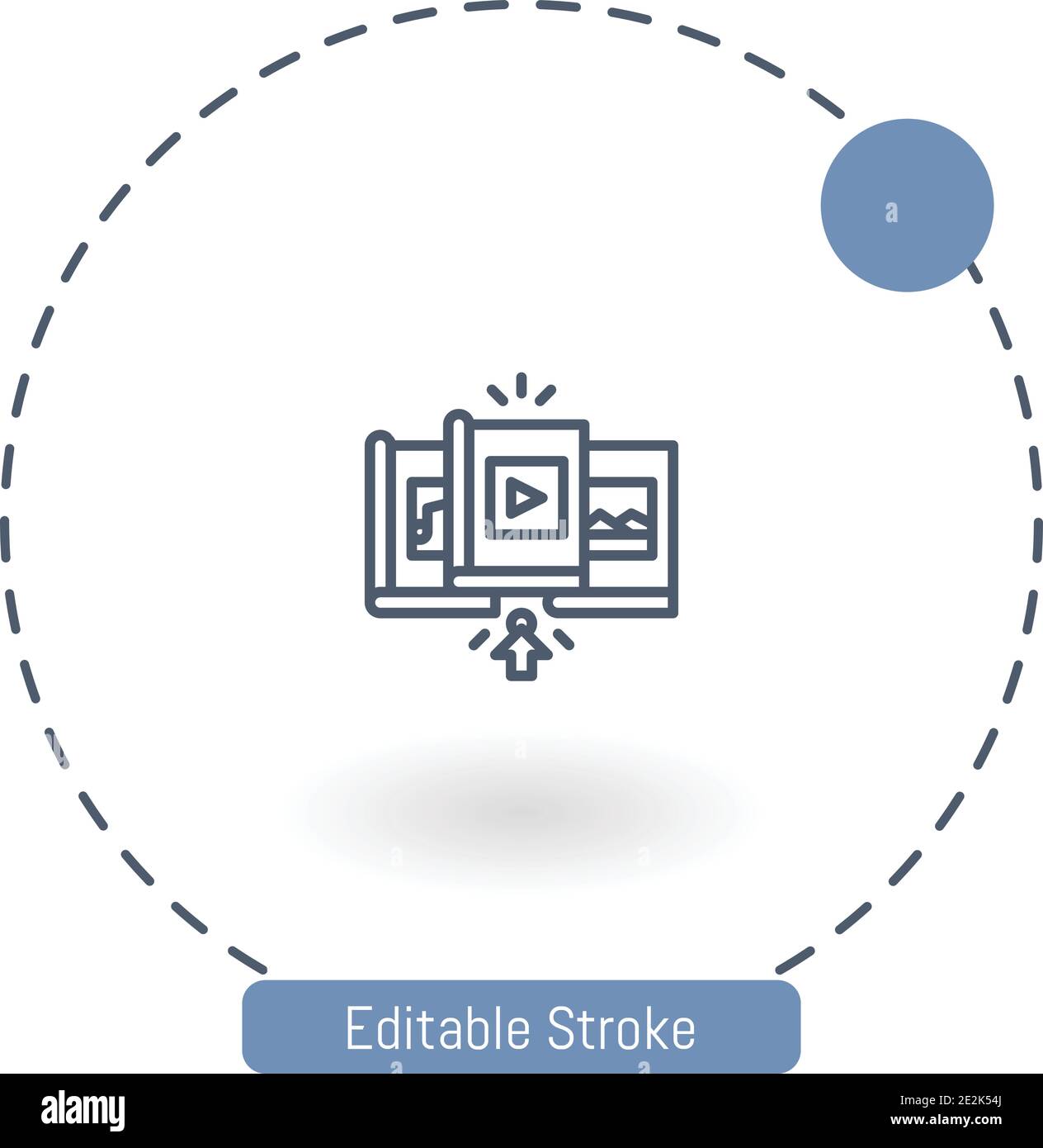 e learning vector icon editable stroke outline icons for web and mobile ...