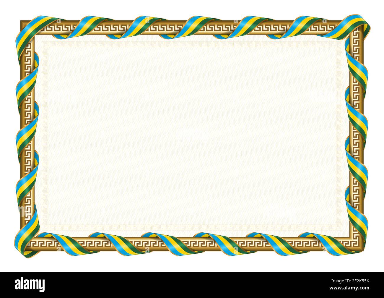 Horizontal frame and border with Rwanda flag, template elements for ...