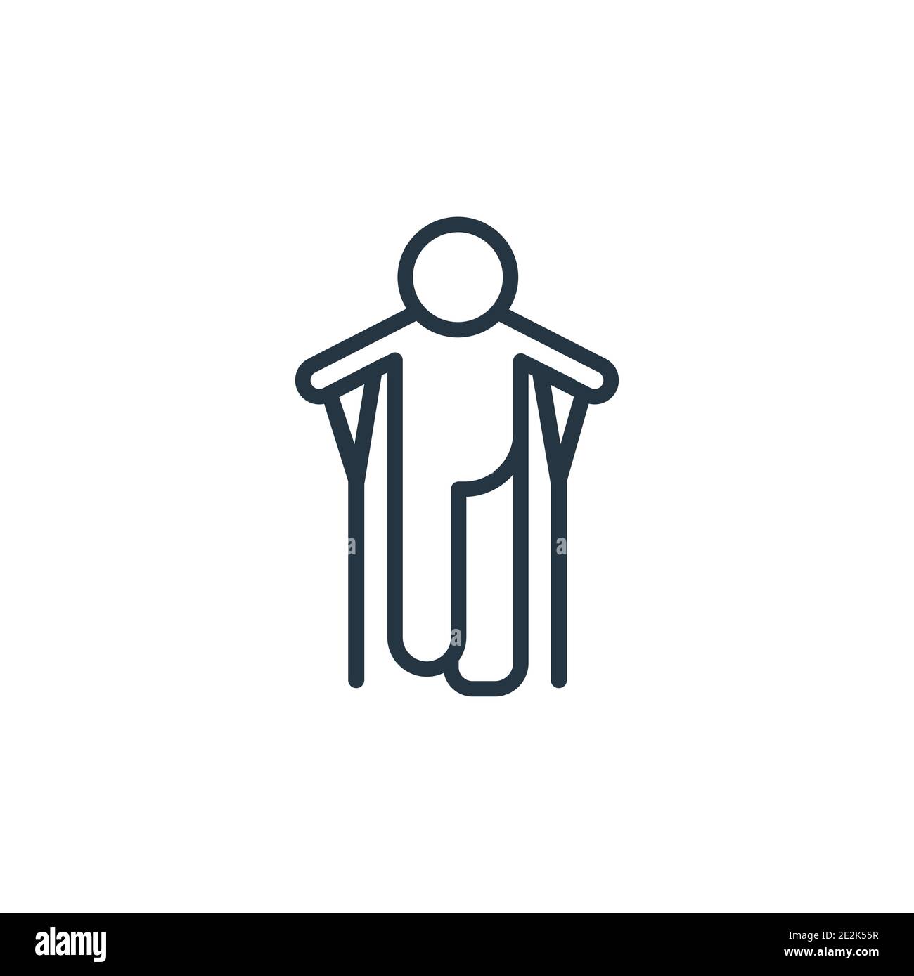 Broken leg outline vector icon. Thin line black broken leg icon, flat ...