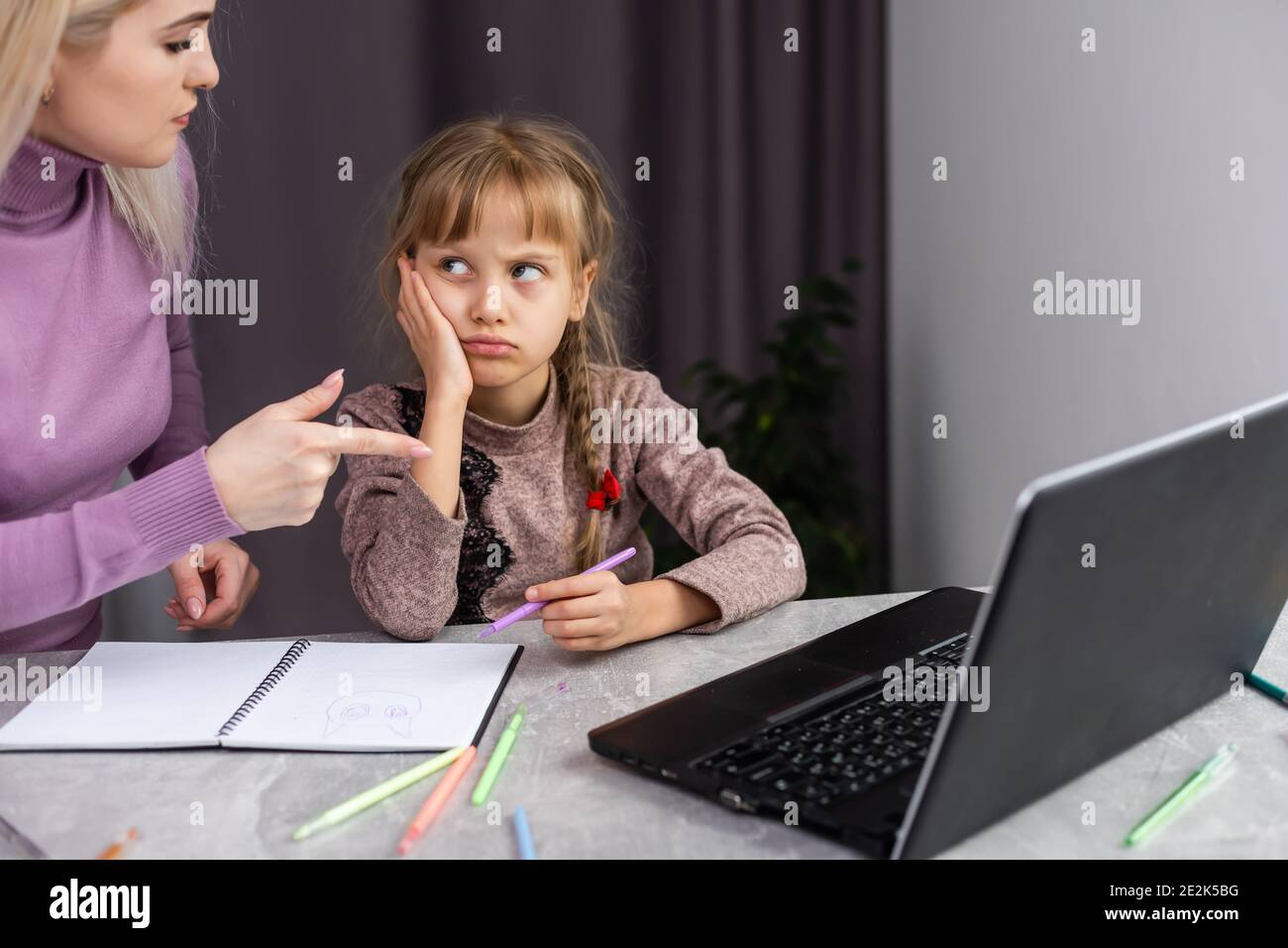 Girls child crying homework hi-res stock photography and images - Alamy