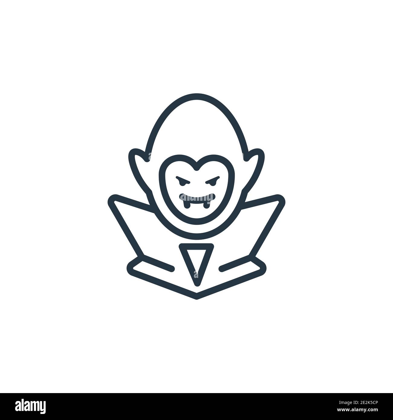 Vampire outline vector icon. Thin line black vampire icon, flat vector ...