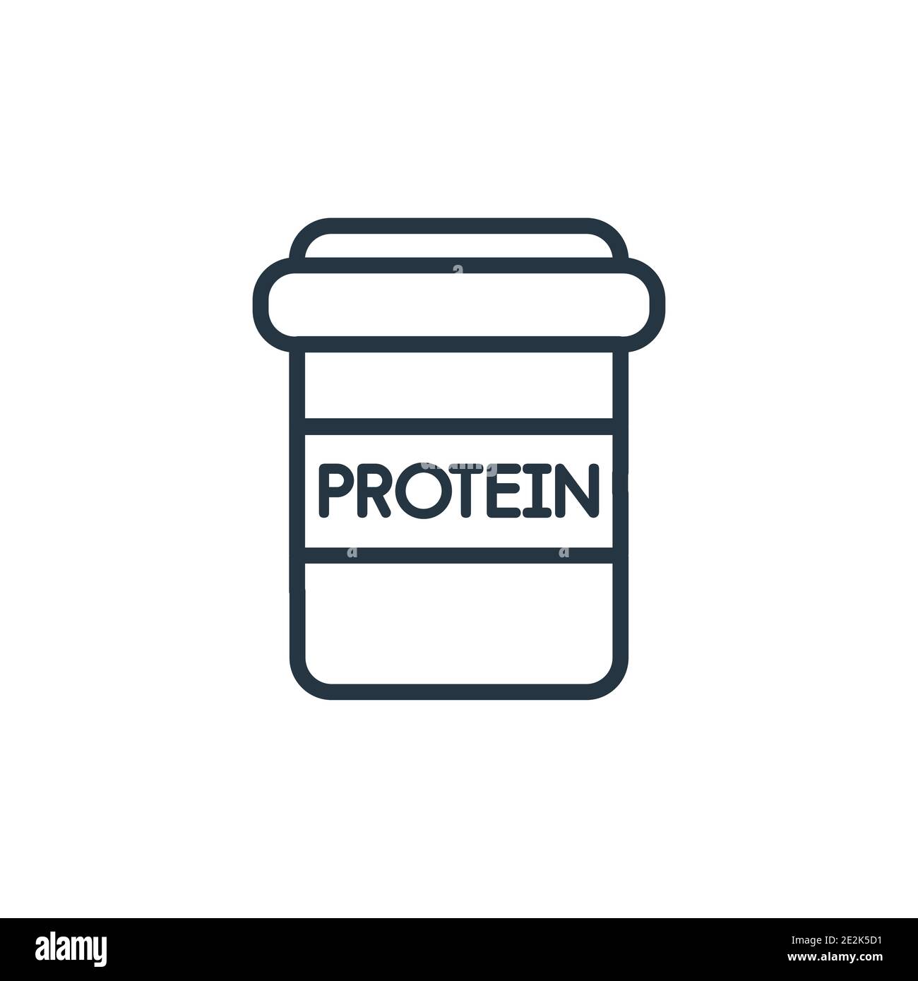Protein outline vector icon. Thin line black protein icon, flat vector ...