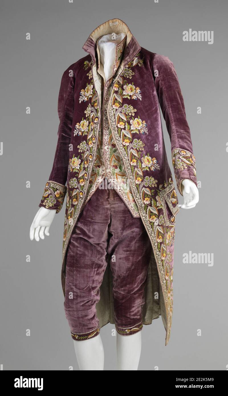 Court suit, French, ca. 1810. Men's court wear during the time of ...