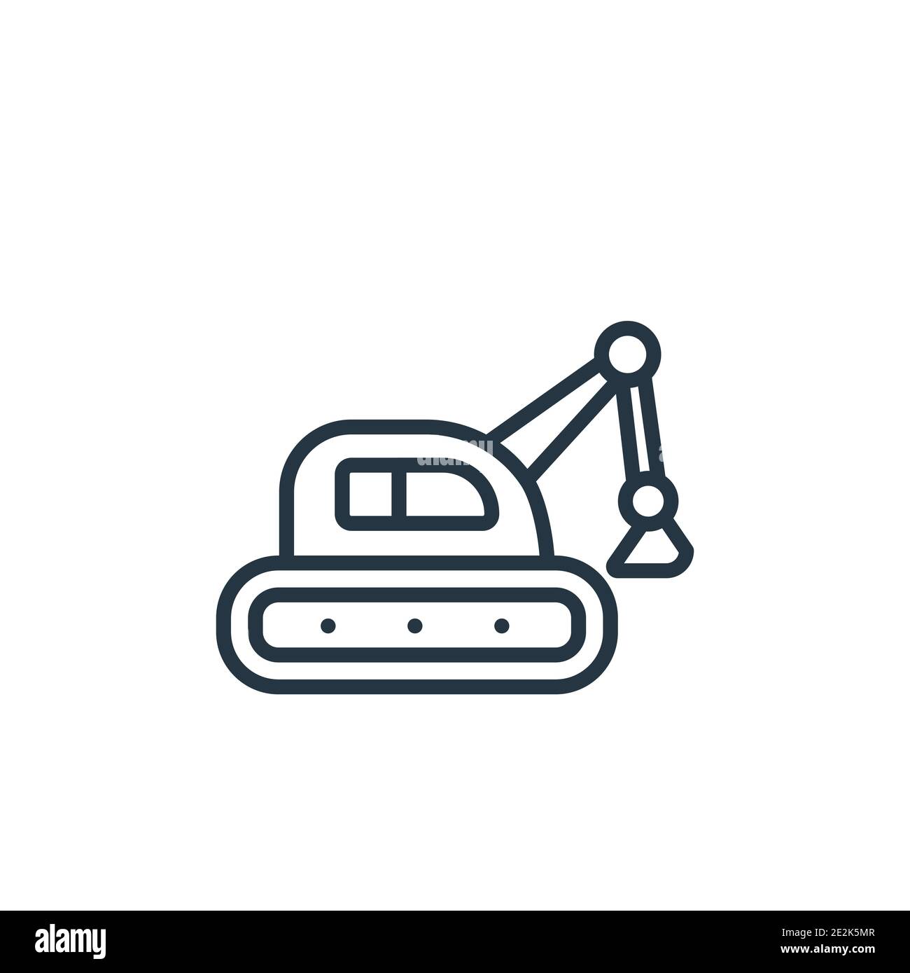 Digger outline vector icon. Thin line black digger icon, flat vector ...