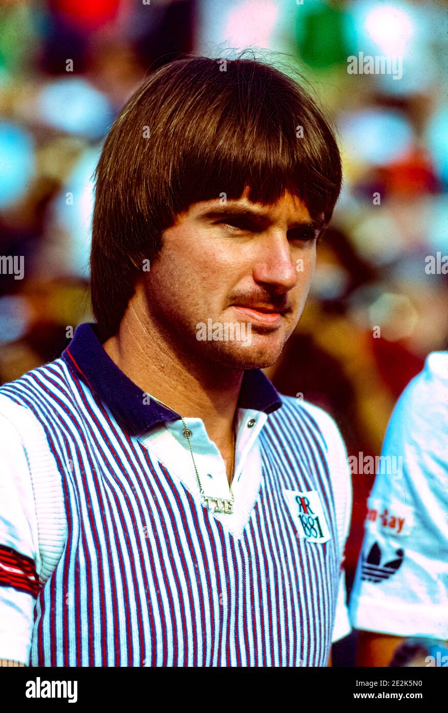 Jimmy Connors (USA) competing at the 1982 US Open Tennis Championships ...