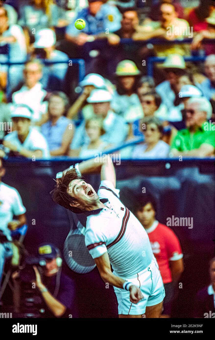Jimmy Connors (USA) competing at the 1982 US Open Tennis Championships ...