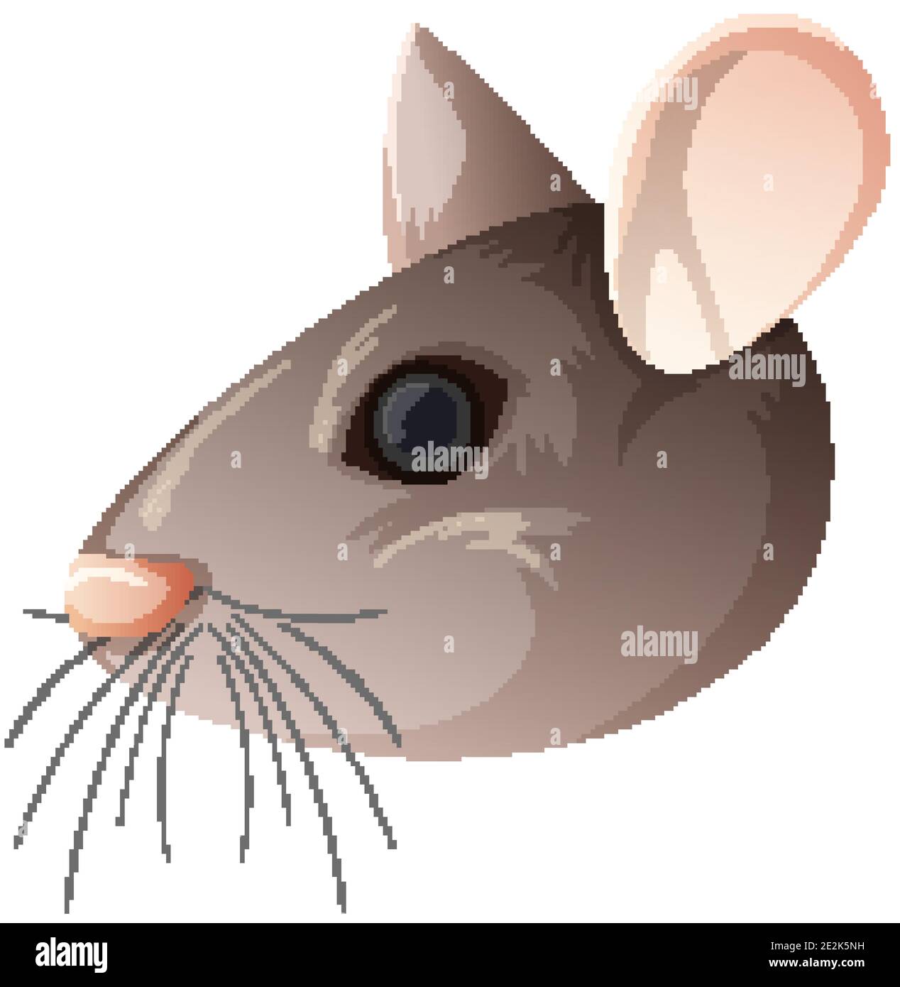 Isolated mouse head on white background illustration Stock Vector Image ...