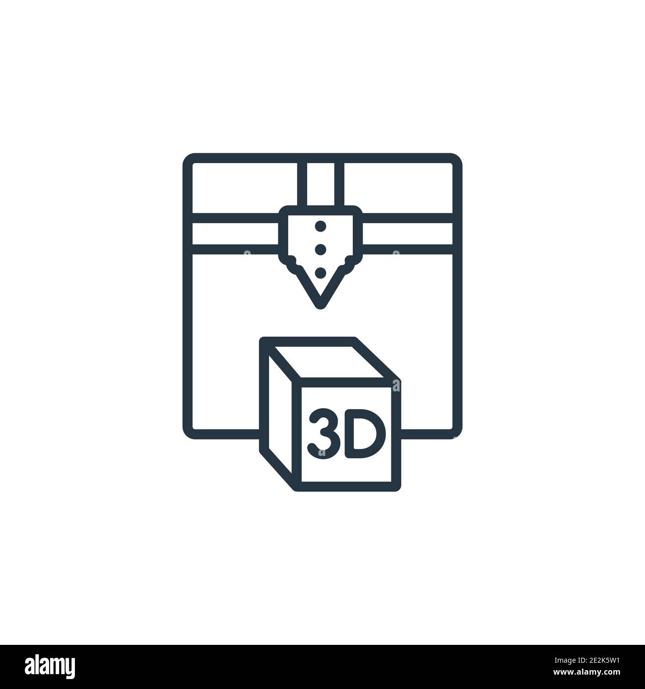 3d printing outline vector icon. Thin line black 3d printing icon, flat ...