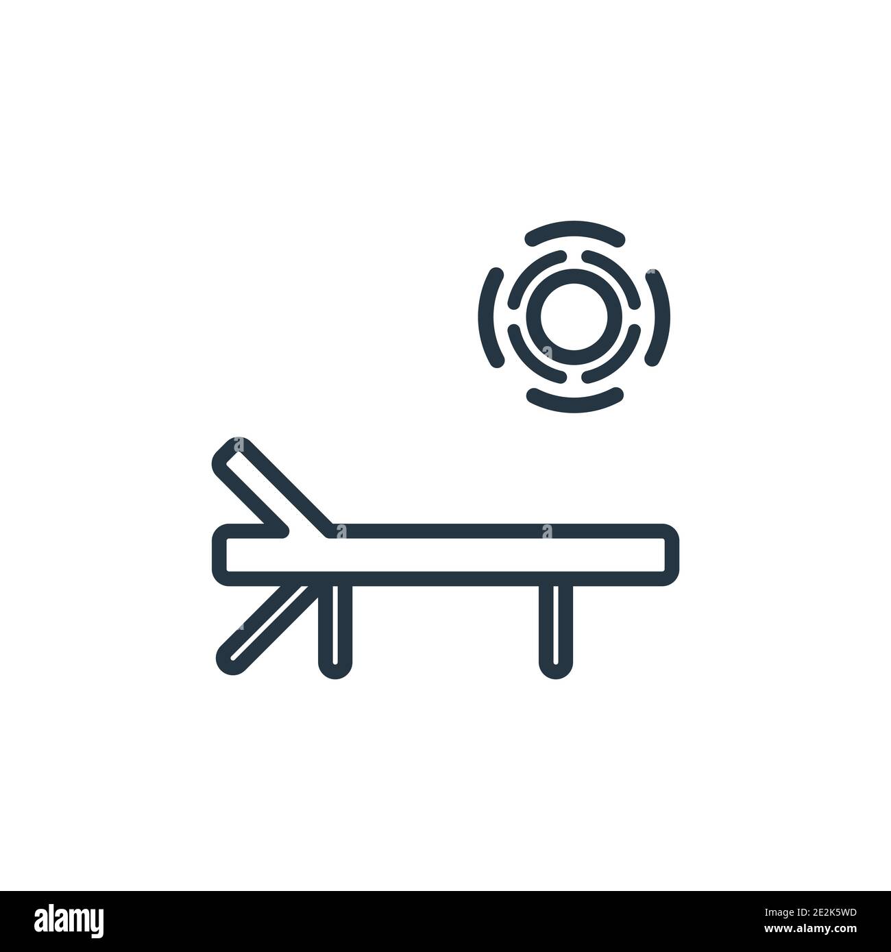 Sunbathing outline vector icon. Thin line black sunbathing icon, flat vector simple element ...