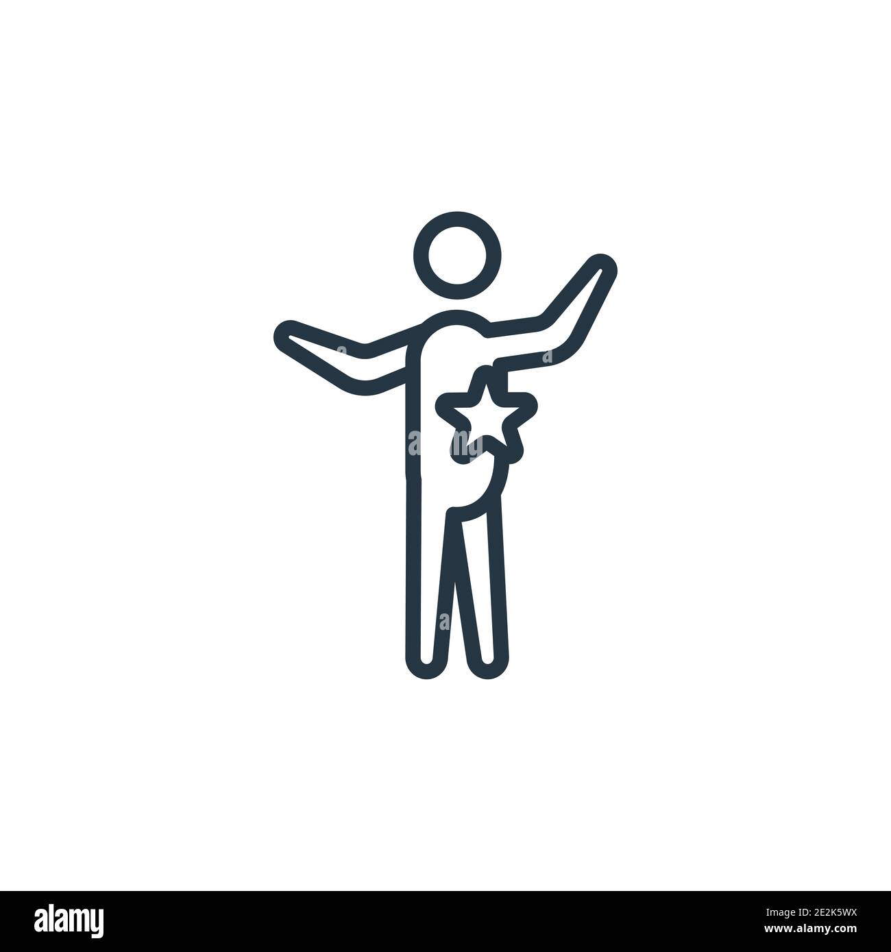 Better human outline vector icon. Thin line black better human icon ...