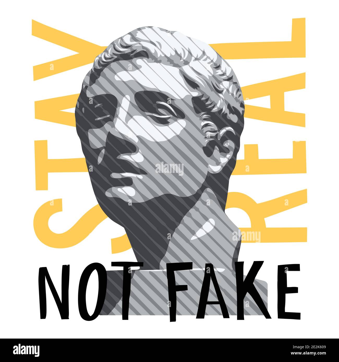 Antique statue illustration with motivation quote for t-shirt design ...