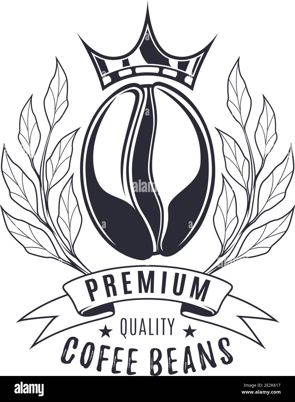 Premium quality coffee beans logo design template isolated on white ...