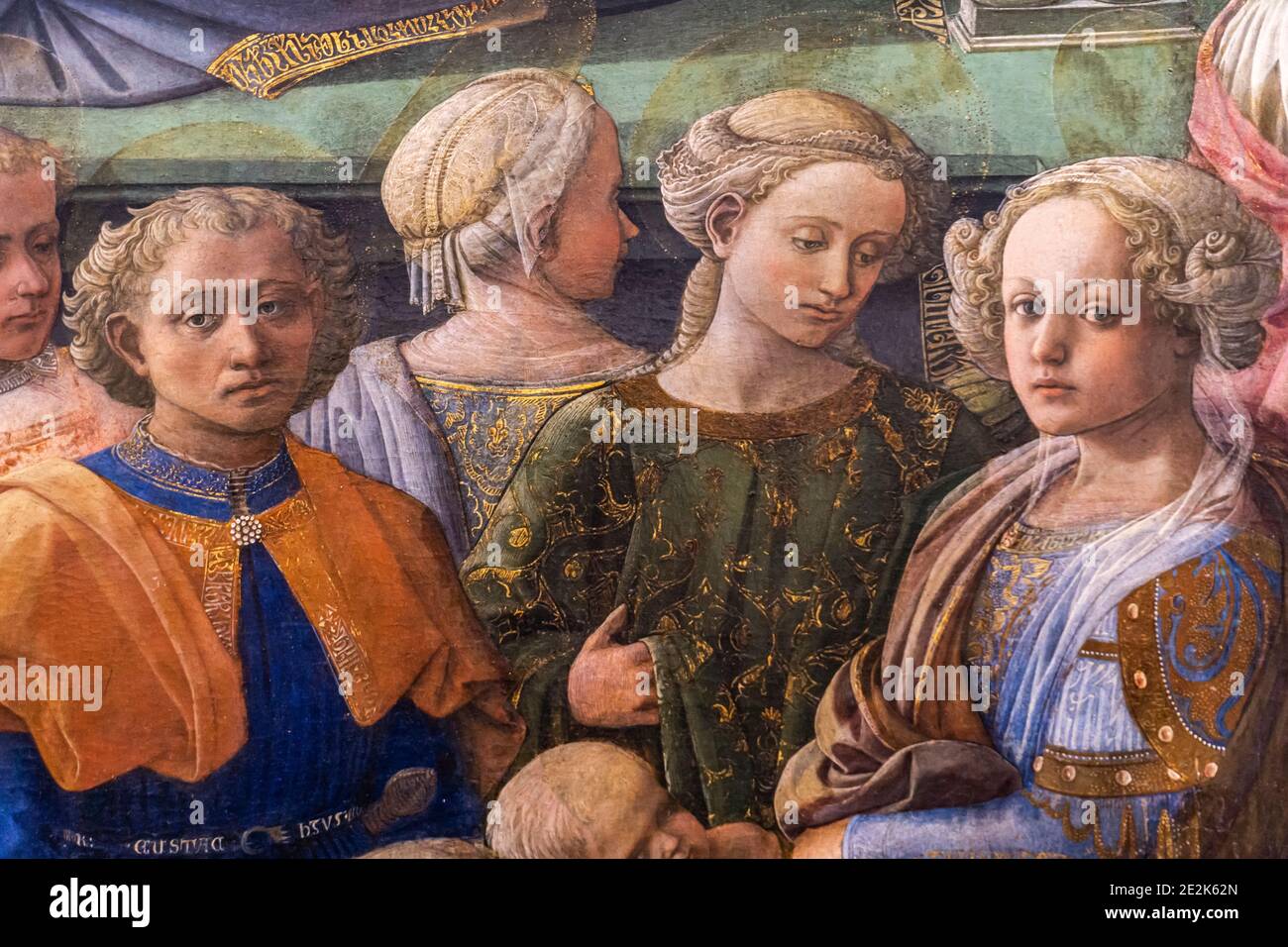 Detail from The Coronation of the Virgin by Filippo Lippi (1447) from Uffizi Gallery in Florence ...