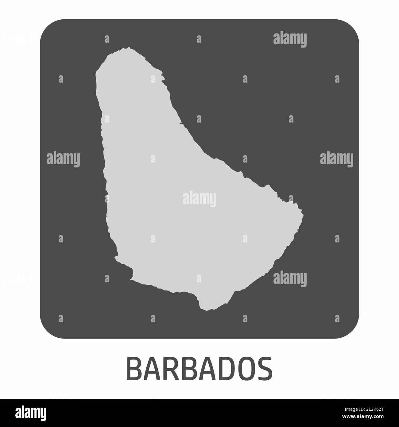 The Barbados silhouette map icon on dark box Stock Vector Image & Art ...