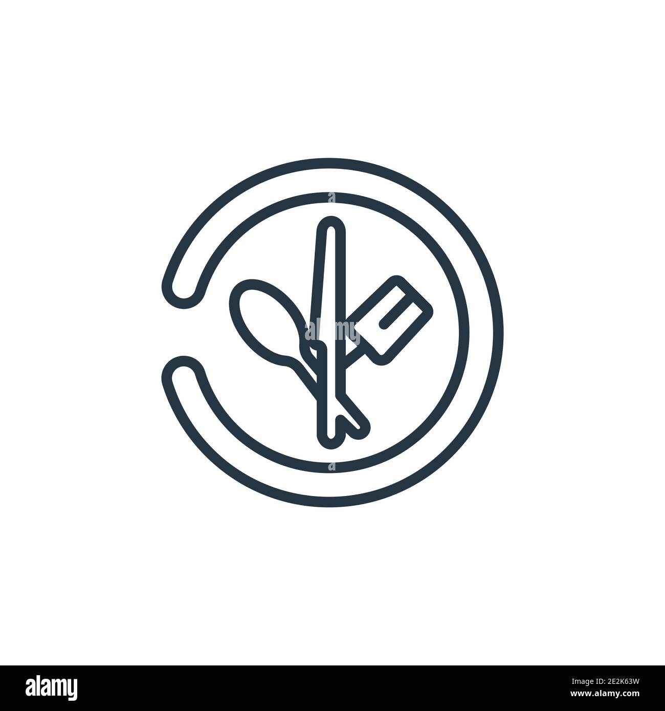 Cutlery outline vector icon. Thin line black cutlery icon, flat vector ...