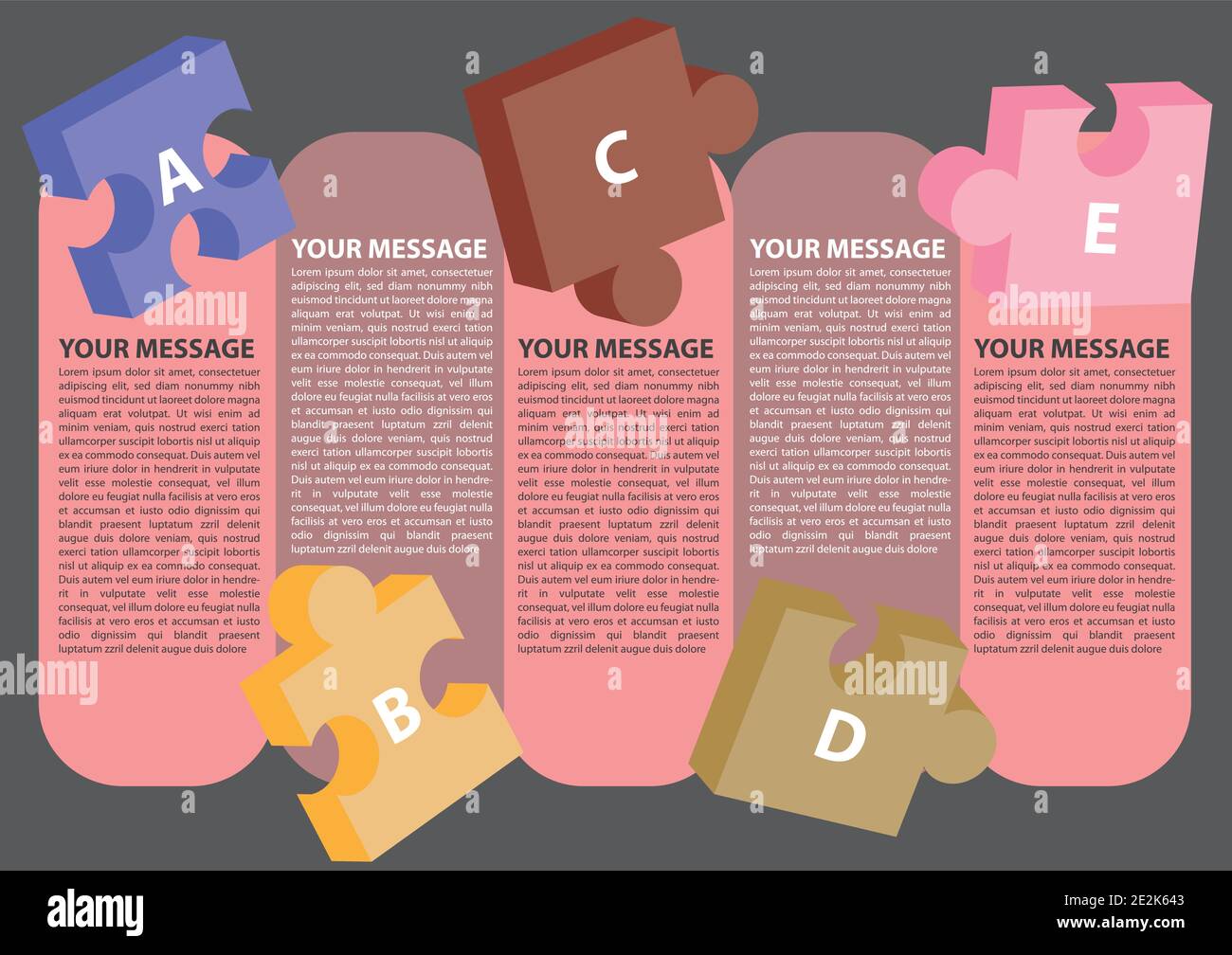 Layout design with jigsaw puzzles with area for text. Vector ...