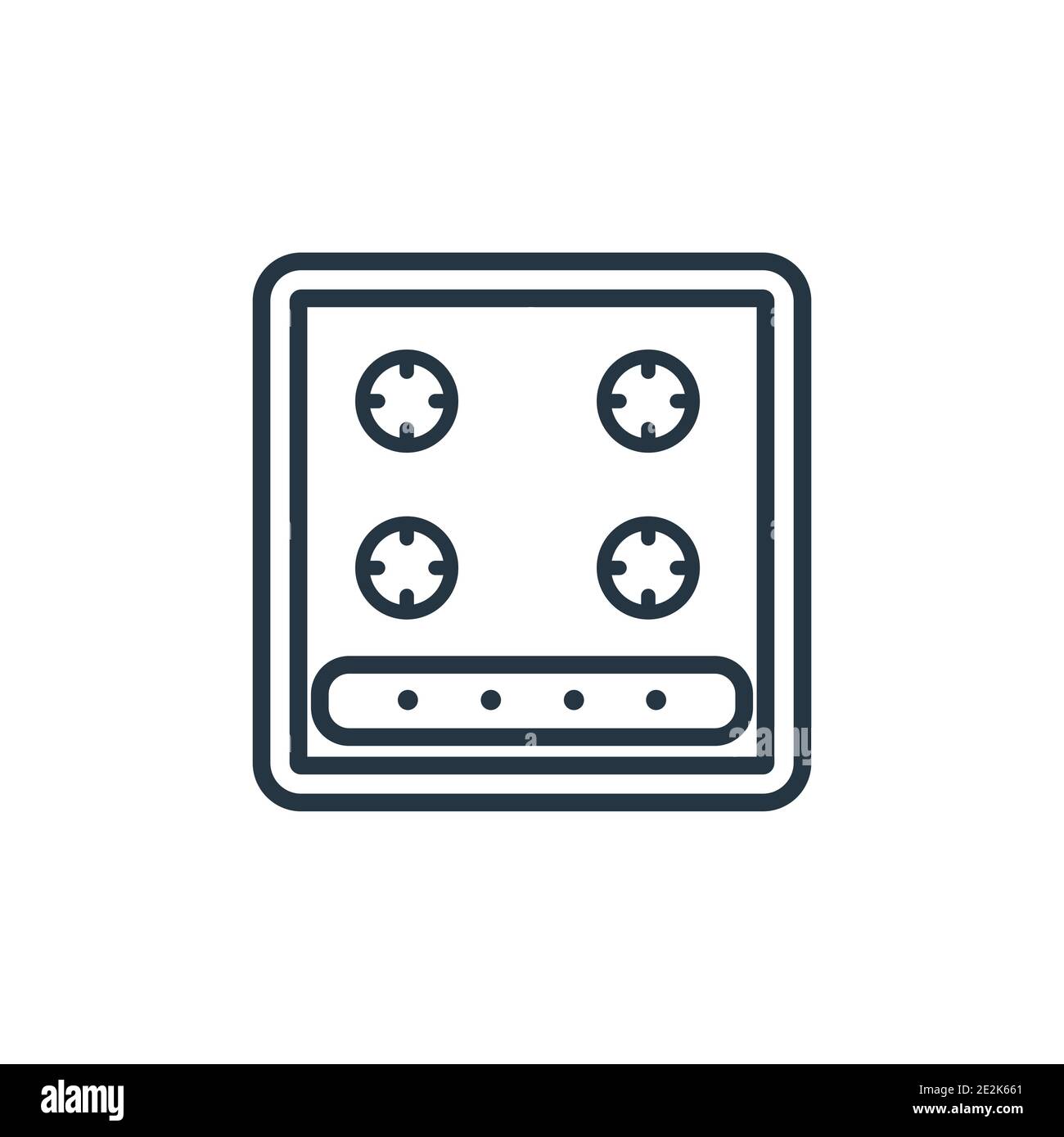 Hob outline vector icon. Thin line black hob icon, flat vector simple element illustration from ...