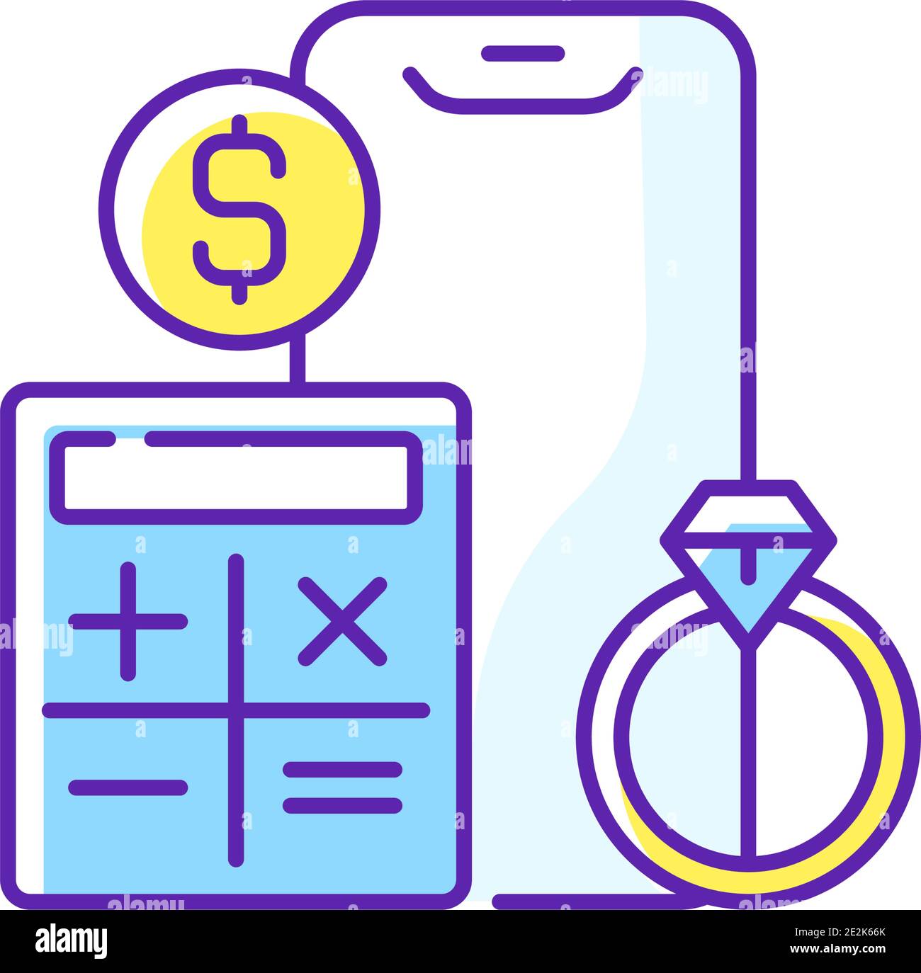 Price calculation RGB color icon Stock Vector Image & Art - Alamy
