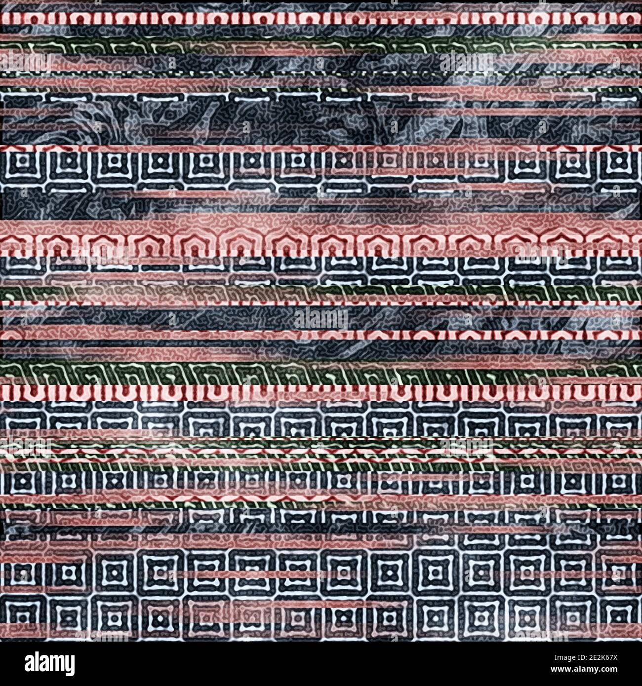 Seamless ethnic tribal pattern stripes rug design Stock Photo - Alamy