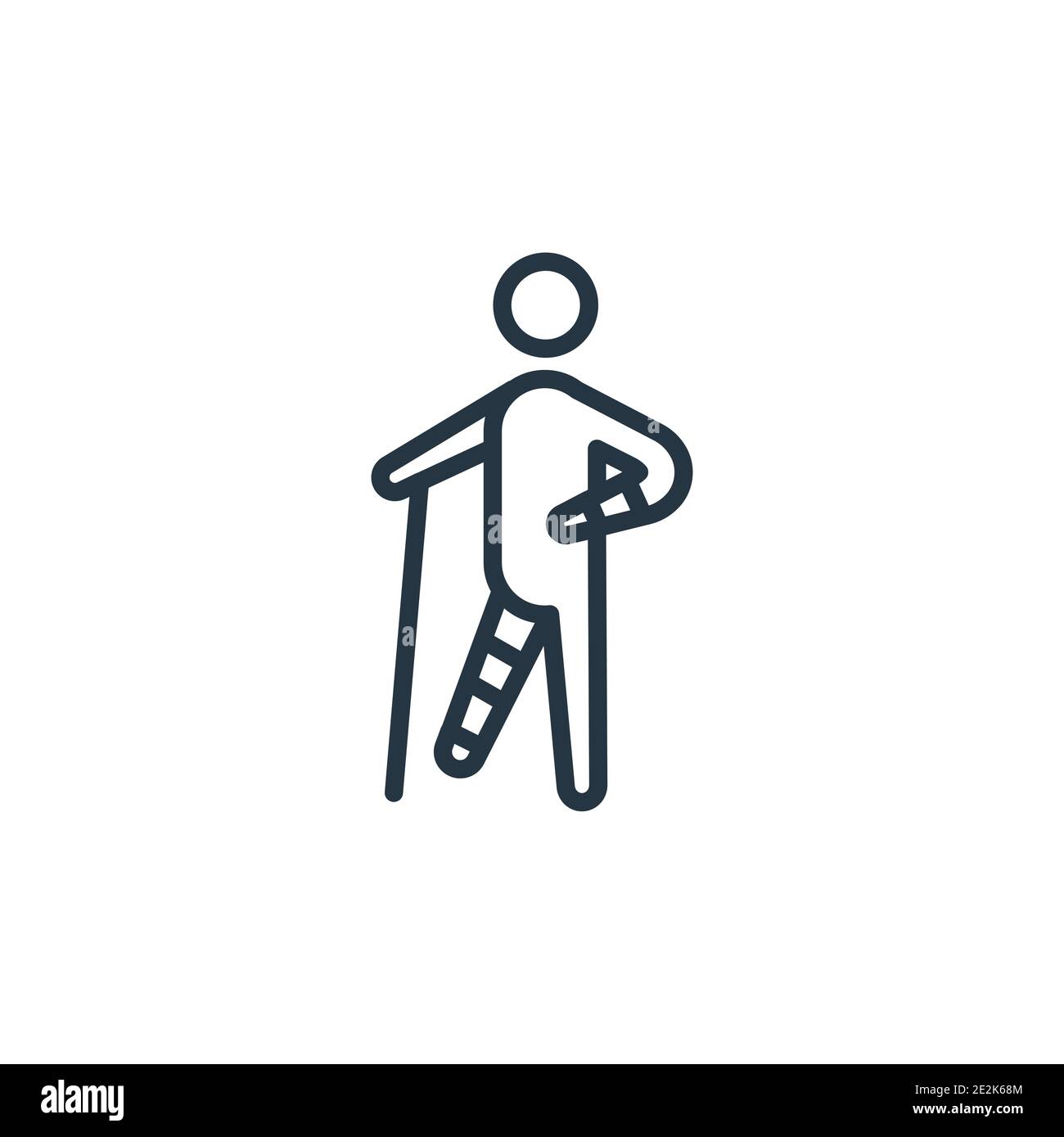 Hurt human outline vector icon. Thin line black hurt human icon, flat ...