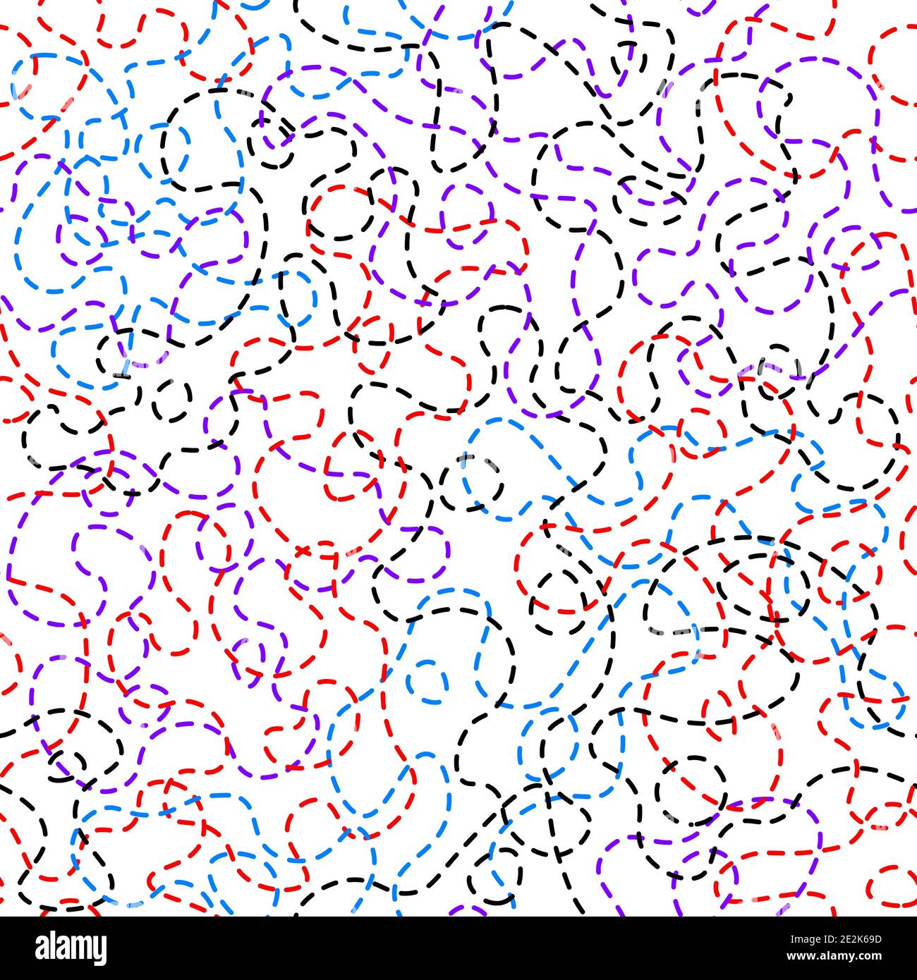 Dash, stroke, stripe path lines. Colored dotted lines curves seamless ...