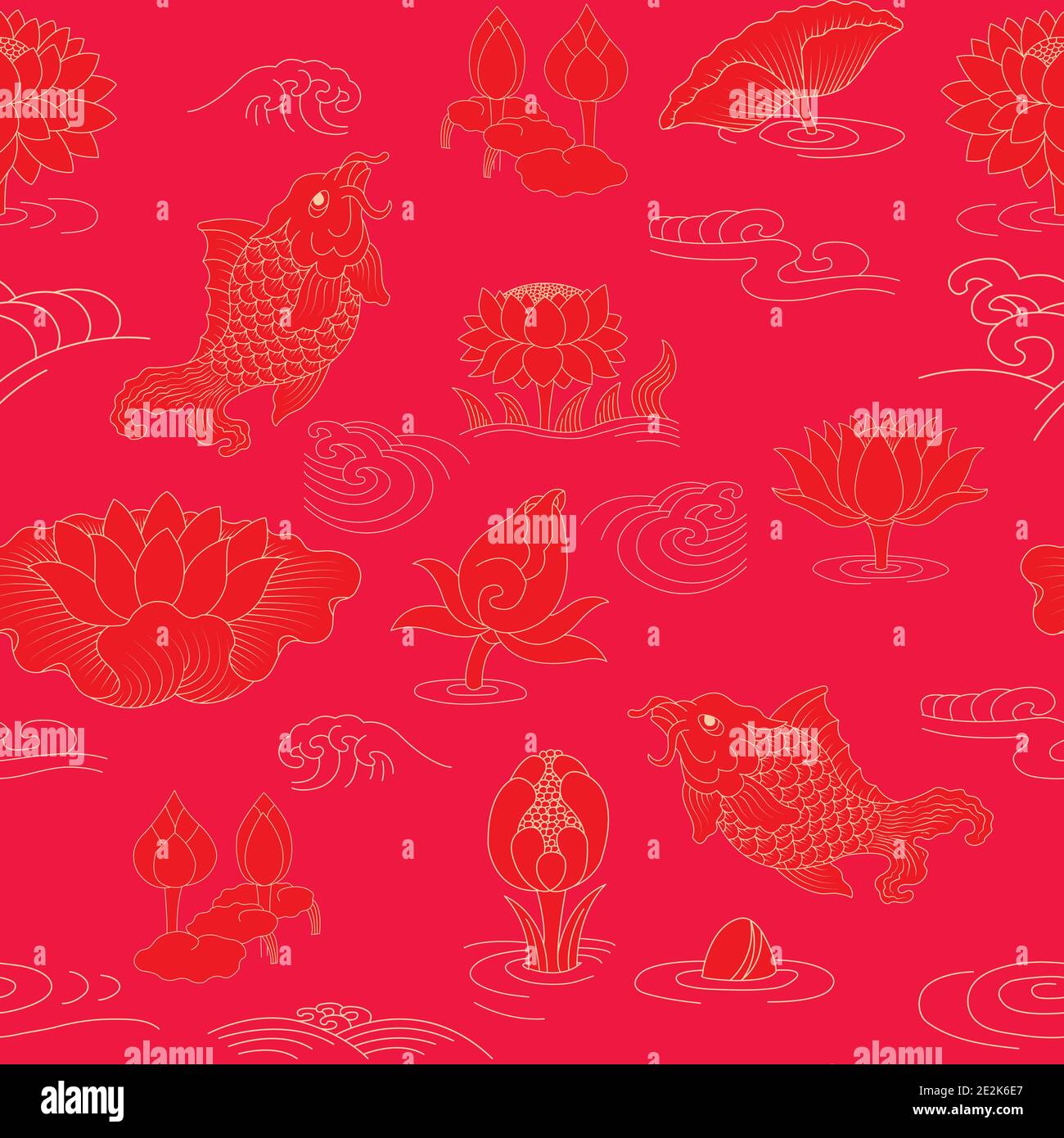 Seamless pattern with chinese water symbols Stock Vector Image & Art ...