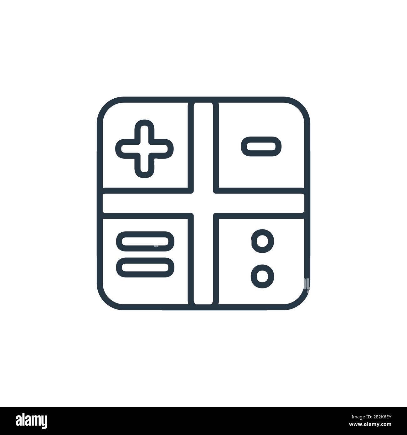 Calculating symbol outline vector icon. Thin line black calculating ...