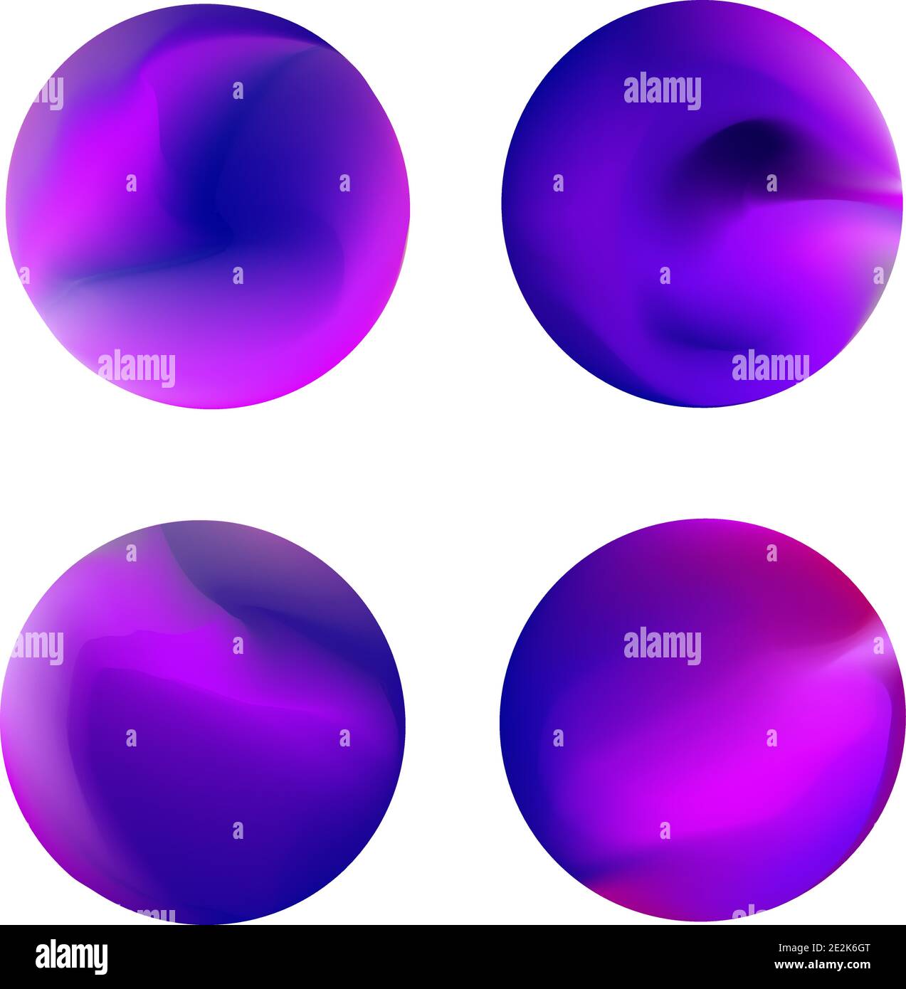 A set of circular gradients. Multicolored purple sphere. Modern ...