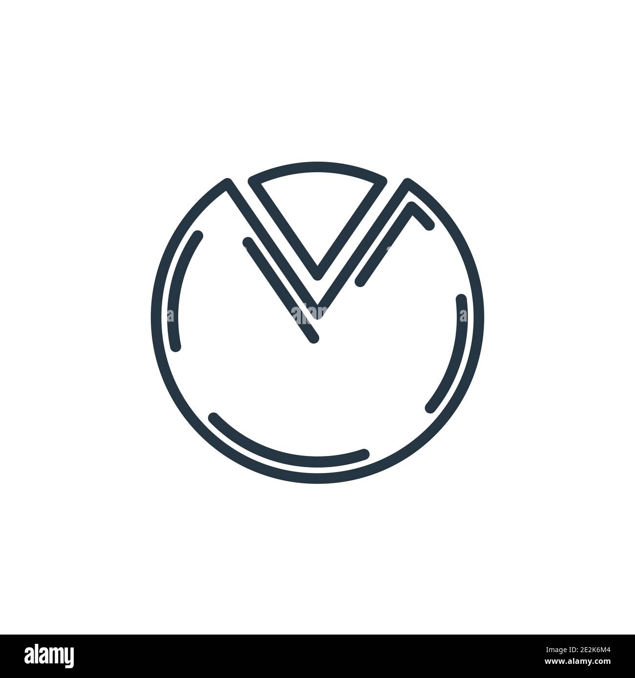 Segment outline vector icon. Thin line black segment icon, flat vector simple element ...