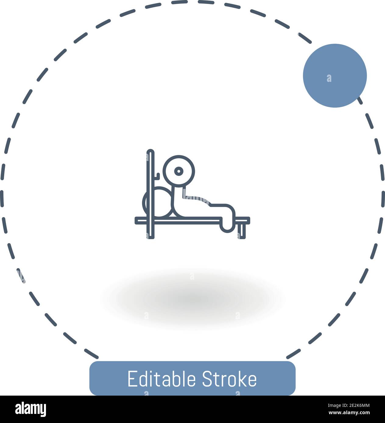 bench press weightlifting vector icon editable stroke outline icons for ...