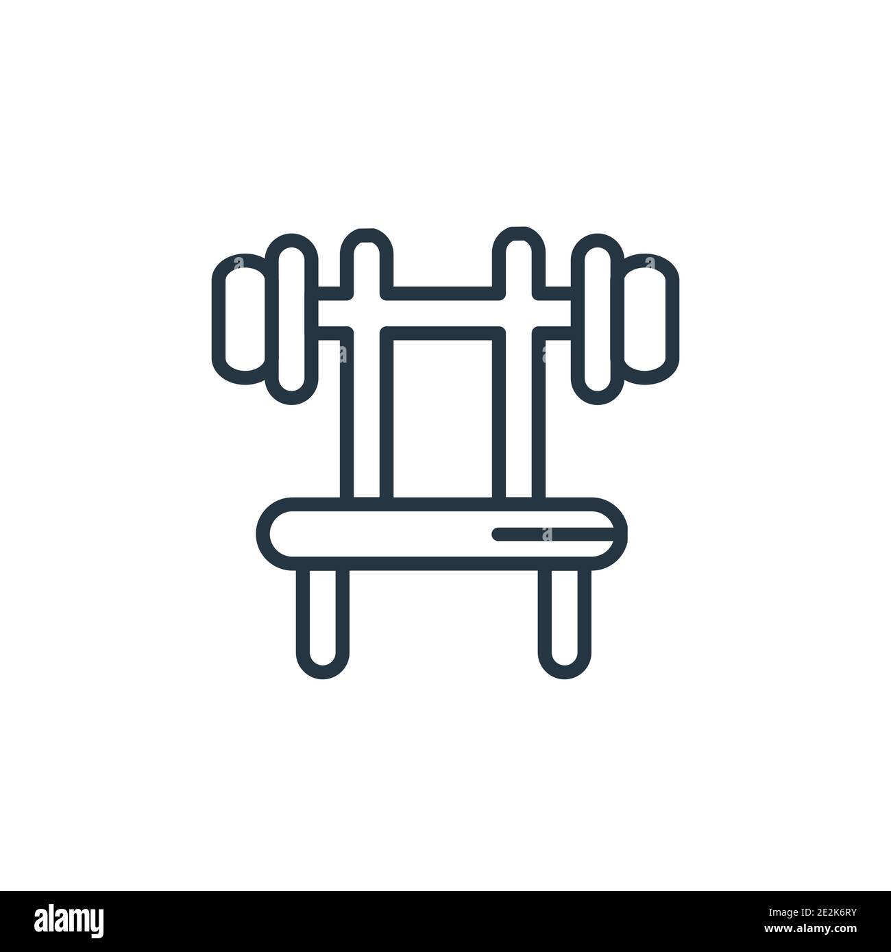 Fitness bench outline vector icon. Thin line black fitness bench icon ...
