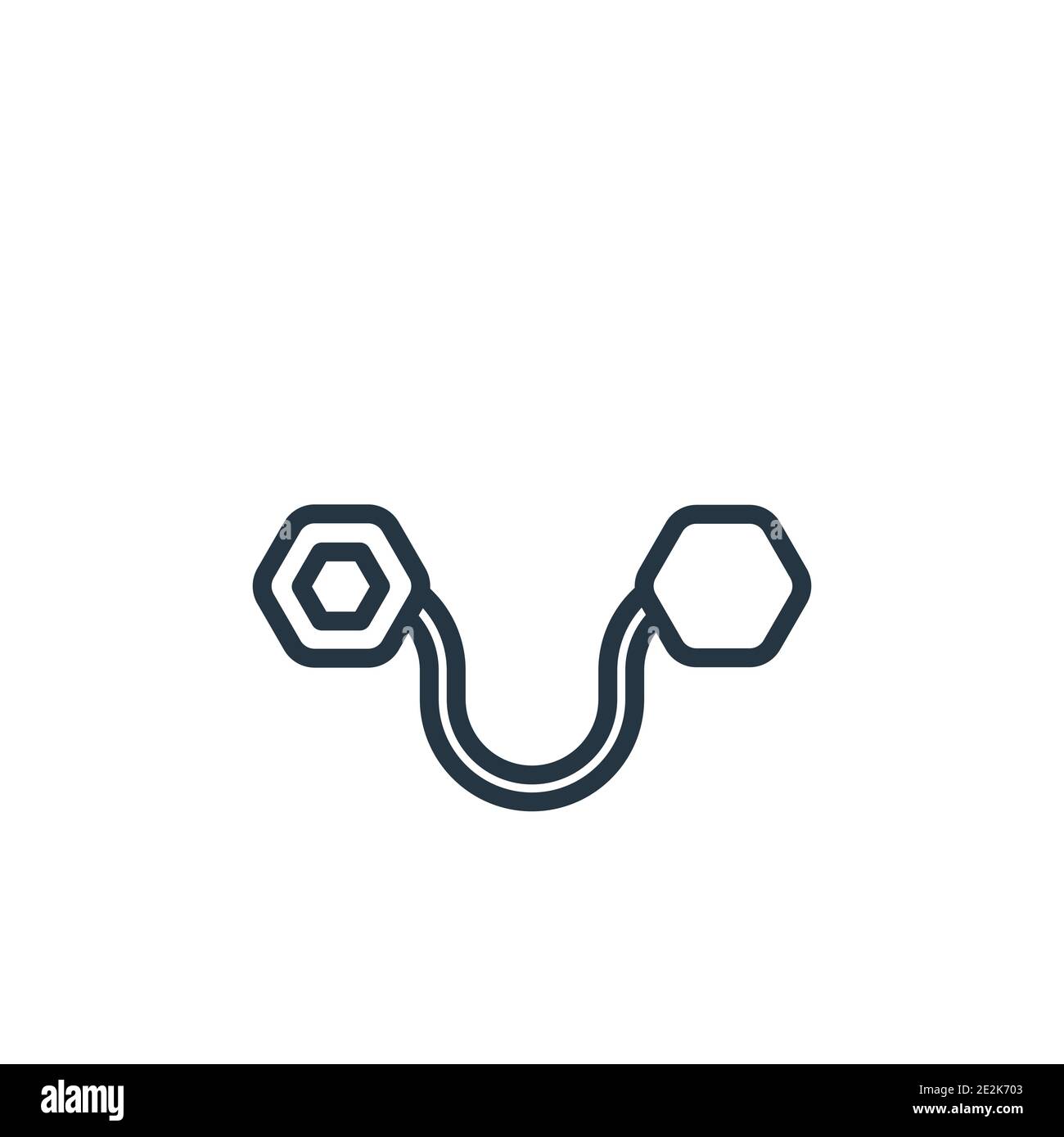 Spline outline vector icon. Thin line black spline icon, flat vector ...
