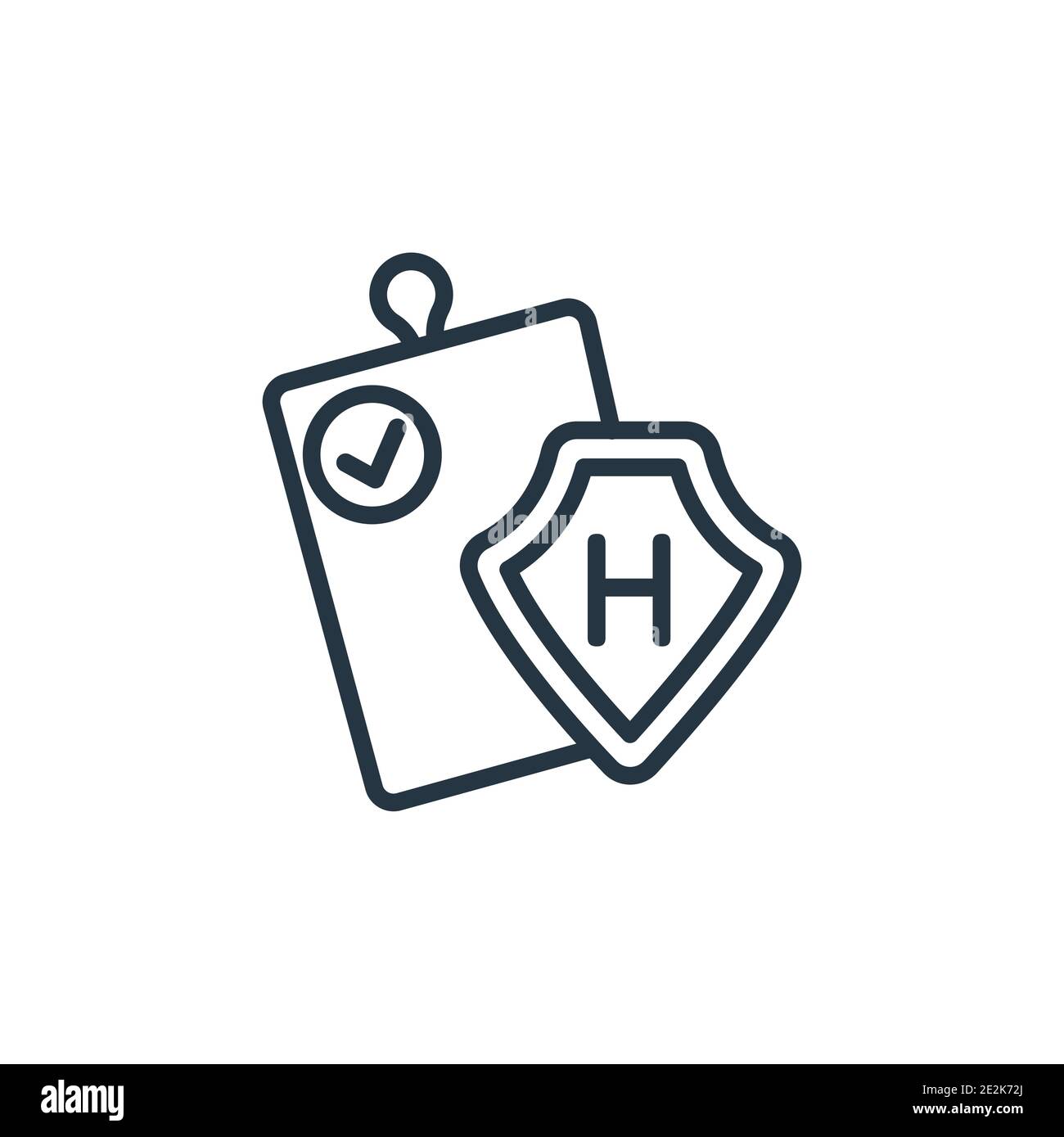 Medical shield outline vector icon. Thin line black medical shield icon ...