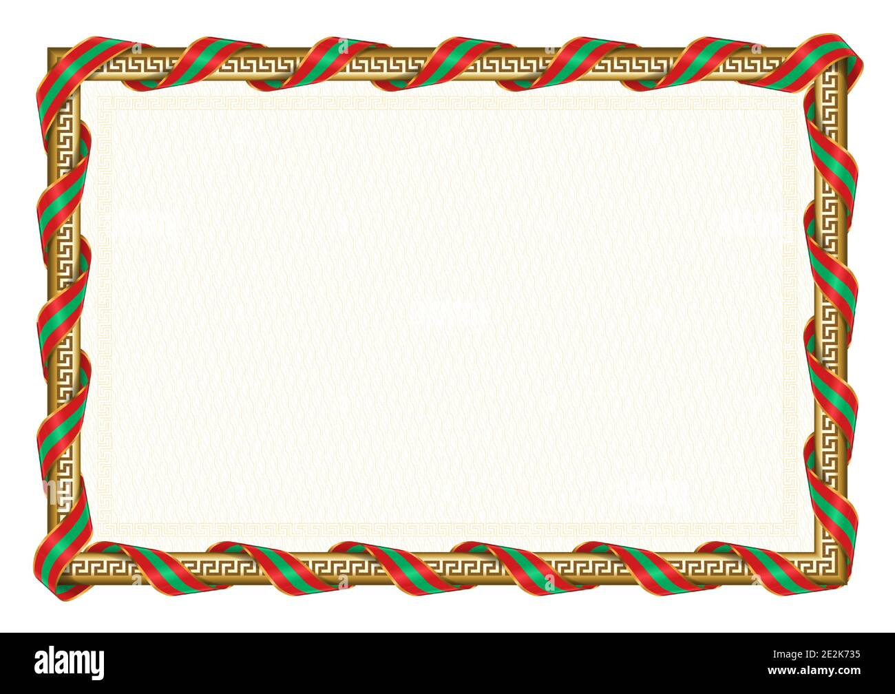 Horizontal frame and border with Mauritania flag, template elements for ...