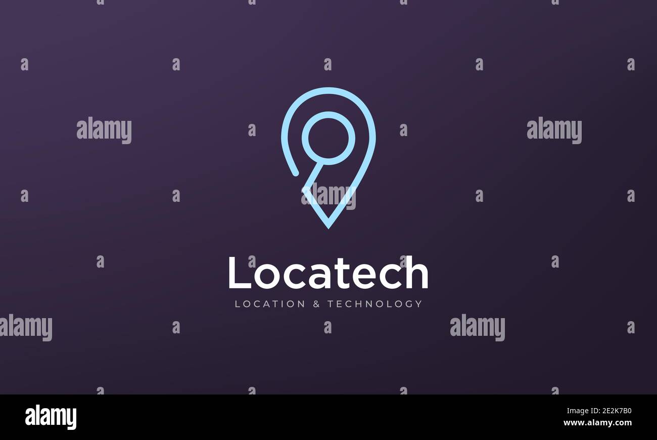 logo or pin icon, Simple position location with magnifying glass Stock ...