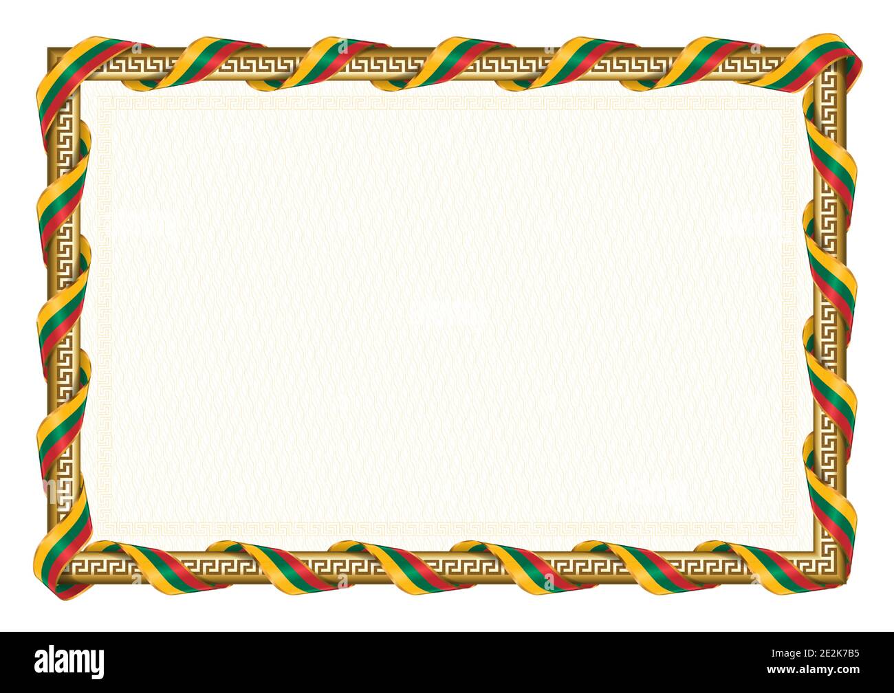 Horizontal frame and border with Lithuania flag, template elements for ...