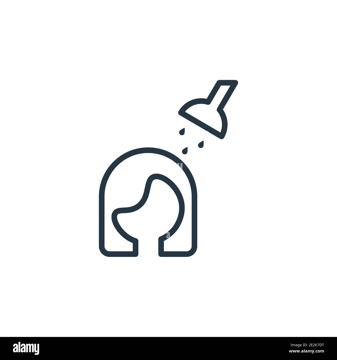 Hair washing outline vector icon. Thin line black hair washing icon ...