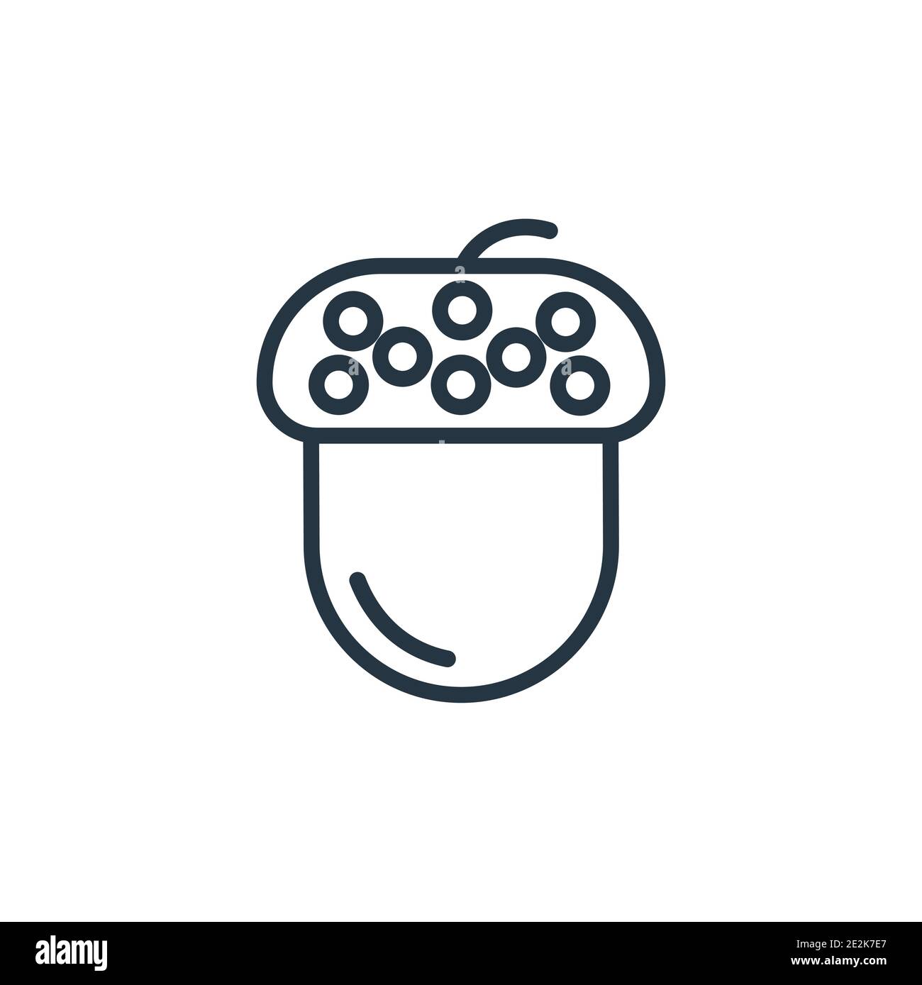 Nut outline vector icon. Thin line black nut icon, flat vector simple ...