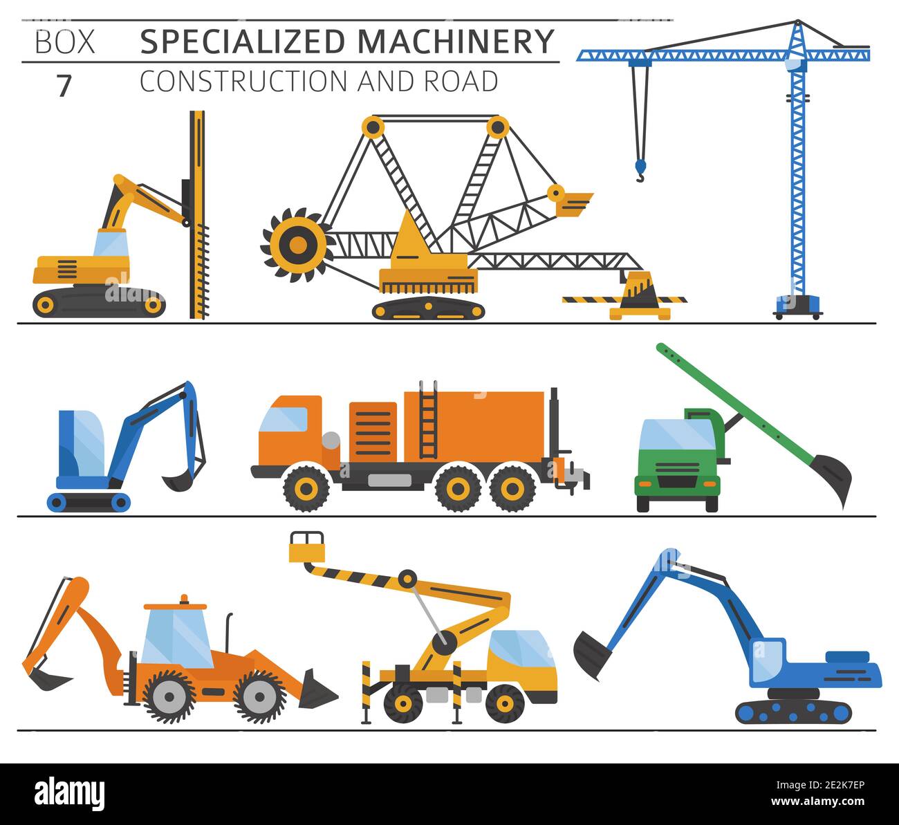 Special industrial construction and road machine coloured vector icon ...