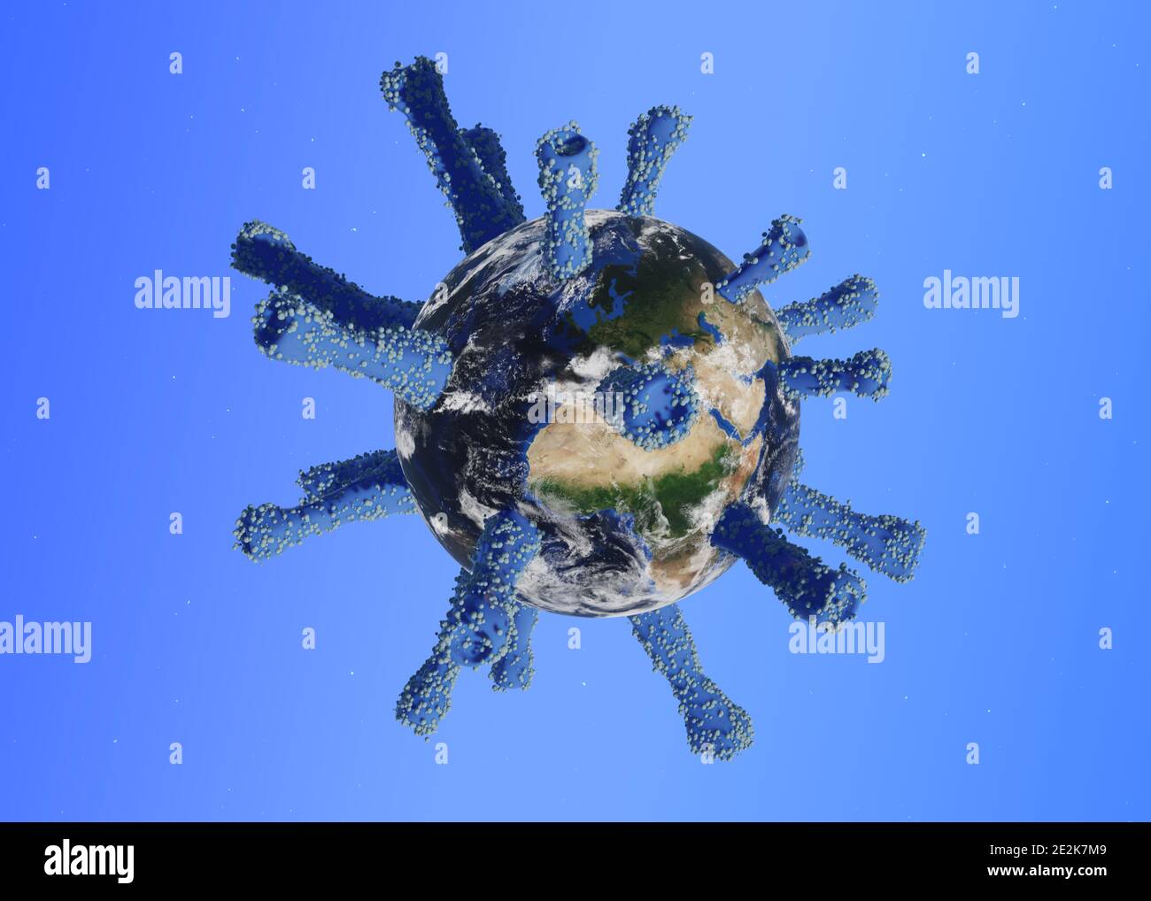 The planet Earth transform to virus, COVID-19 attack the world ...
