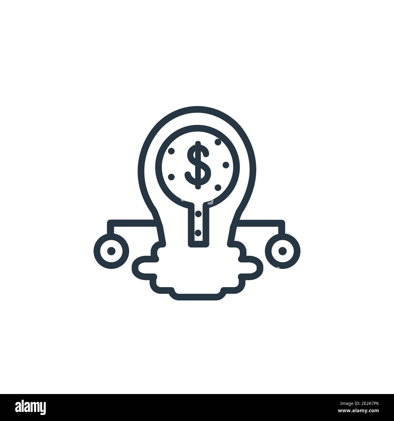 Fintech Innovation Outline Vector Icon Thin Line Black Fintech