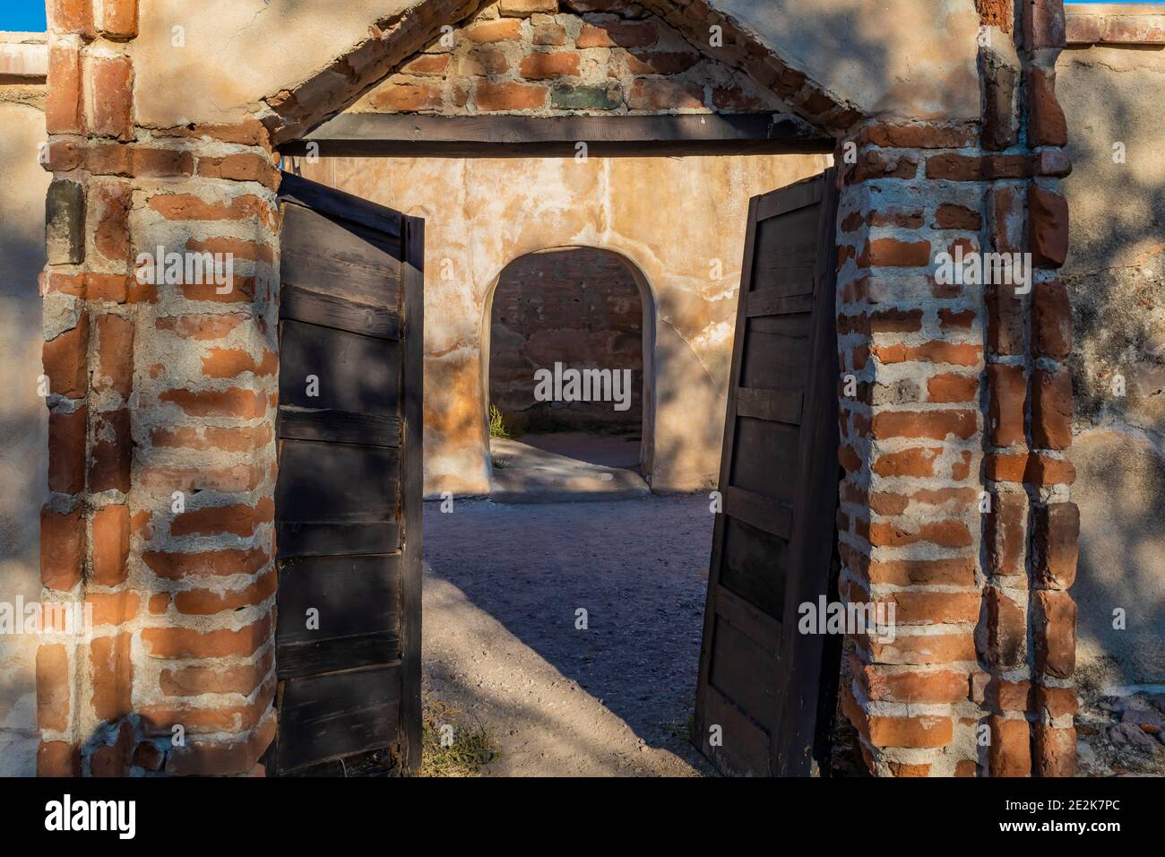 Entrance gate to the cemetery and Mortuary Chapel at Tumacacori ...