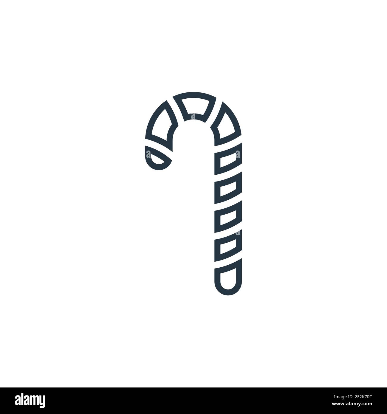 Christmas candy sticks outline vector icon. Thin line black christmas ...