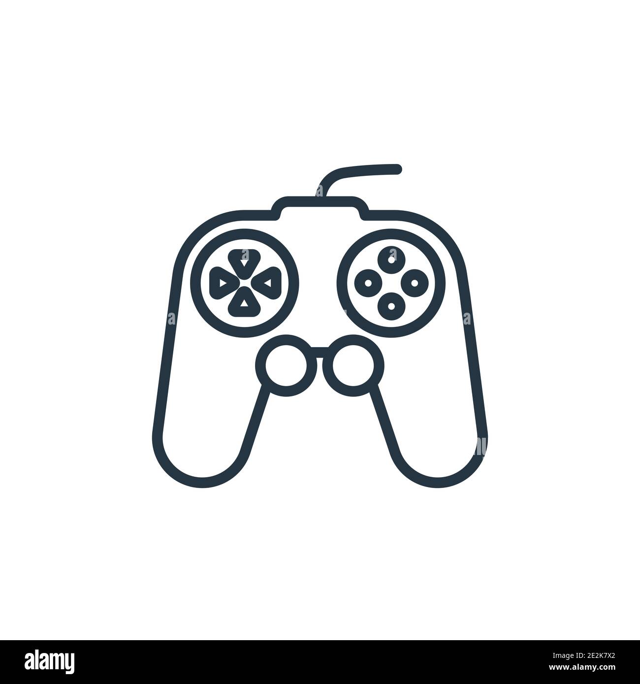 Game controller outline vector icon. Thin line black game controller ...