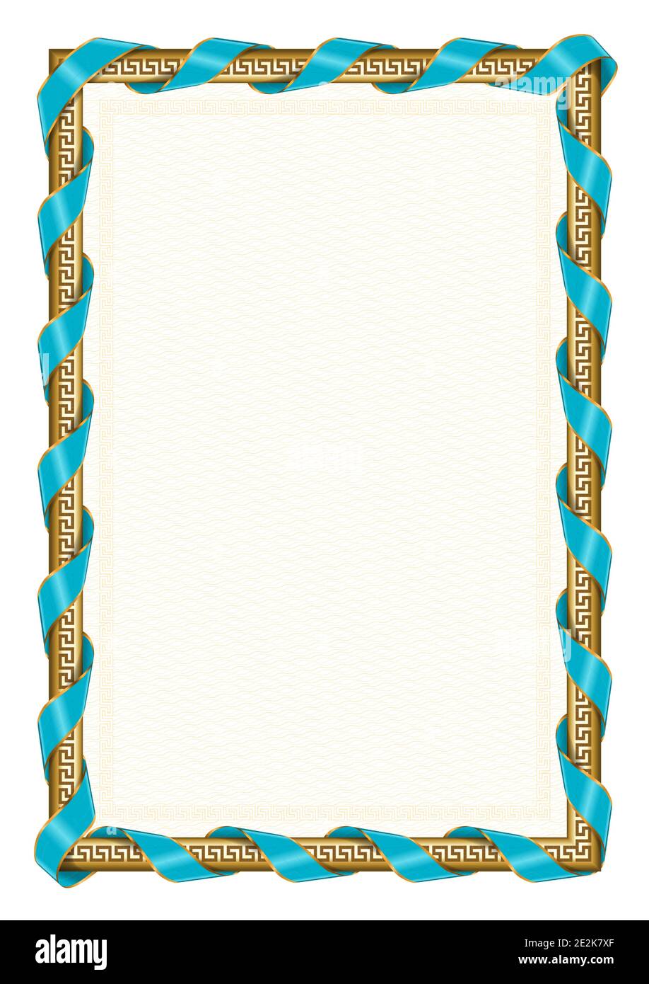 Vertical frame and border with Kazakhstan flag, template elements for ...