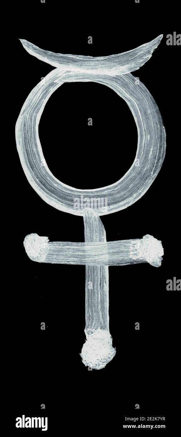 Alchemical Symbols Mercury One Inverted Stock Photo - Alamy
