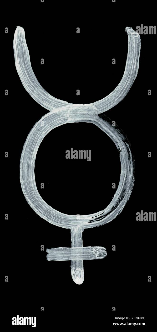Alchemical Symbols Mercurius Inverted Stock Photo - Alamy