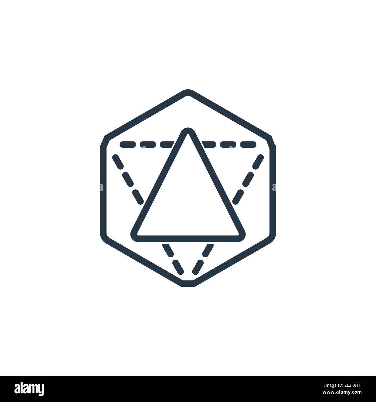 Icosahedron outline vector icon. Thin line black icosahedron icon, flat ...