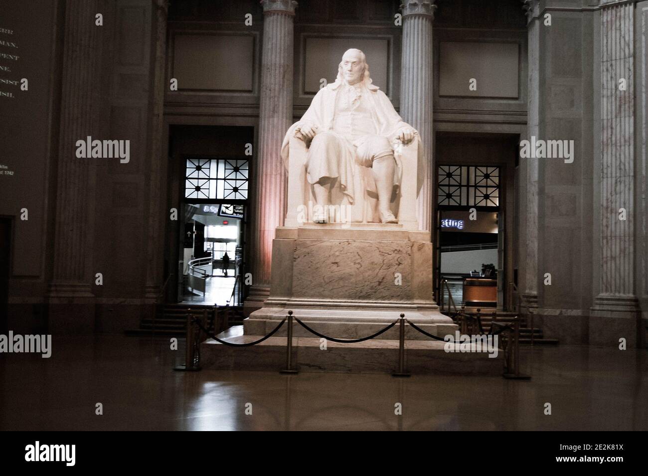 Statue of Benjamin Franklin founding fathers Philadelphia United States ...